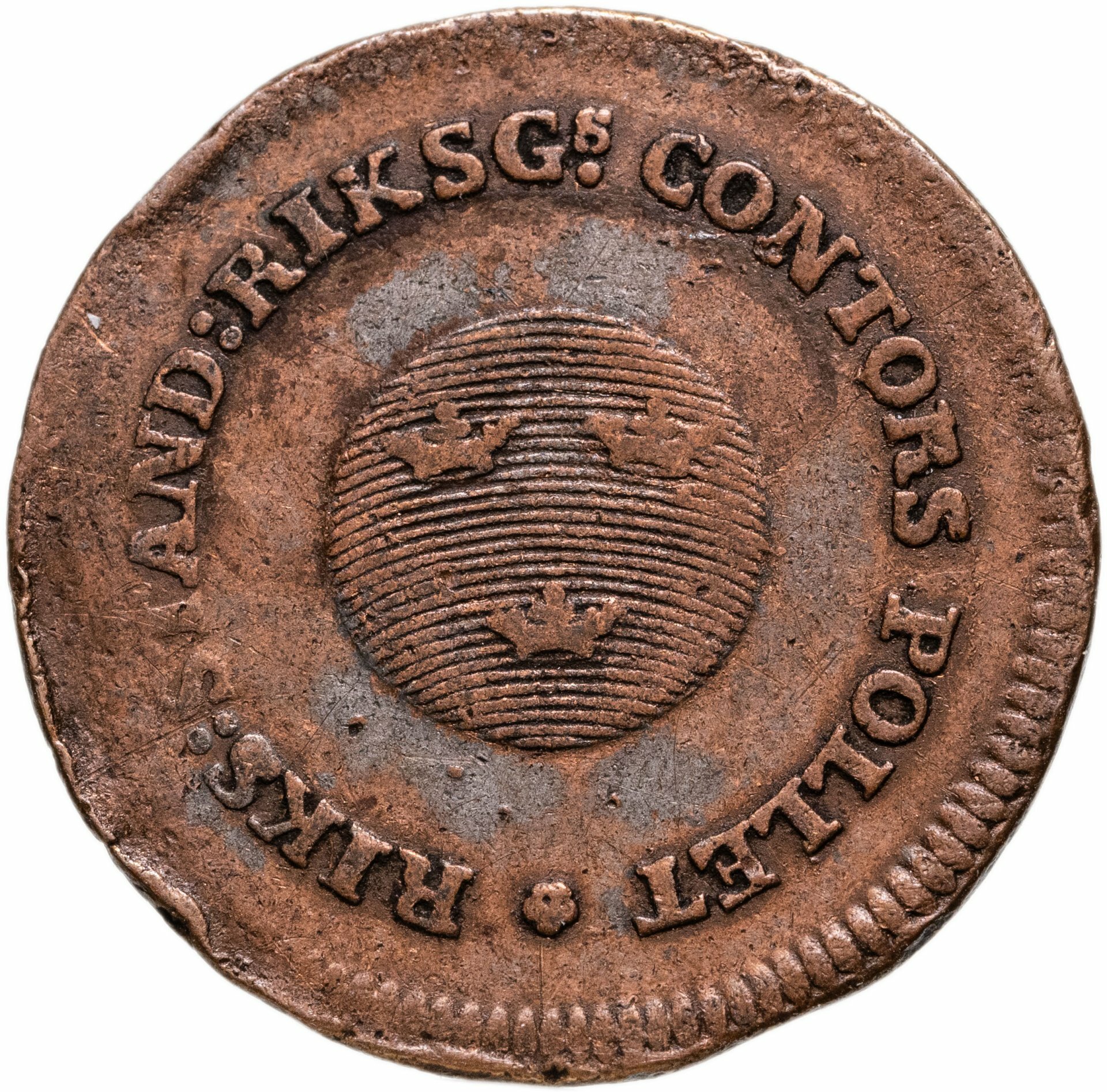 Швеция 1/2 скиллинга skilling 1799, Медь, в сохранности VF