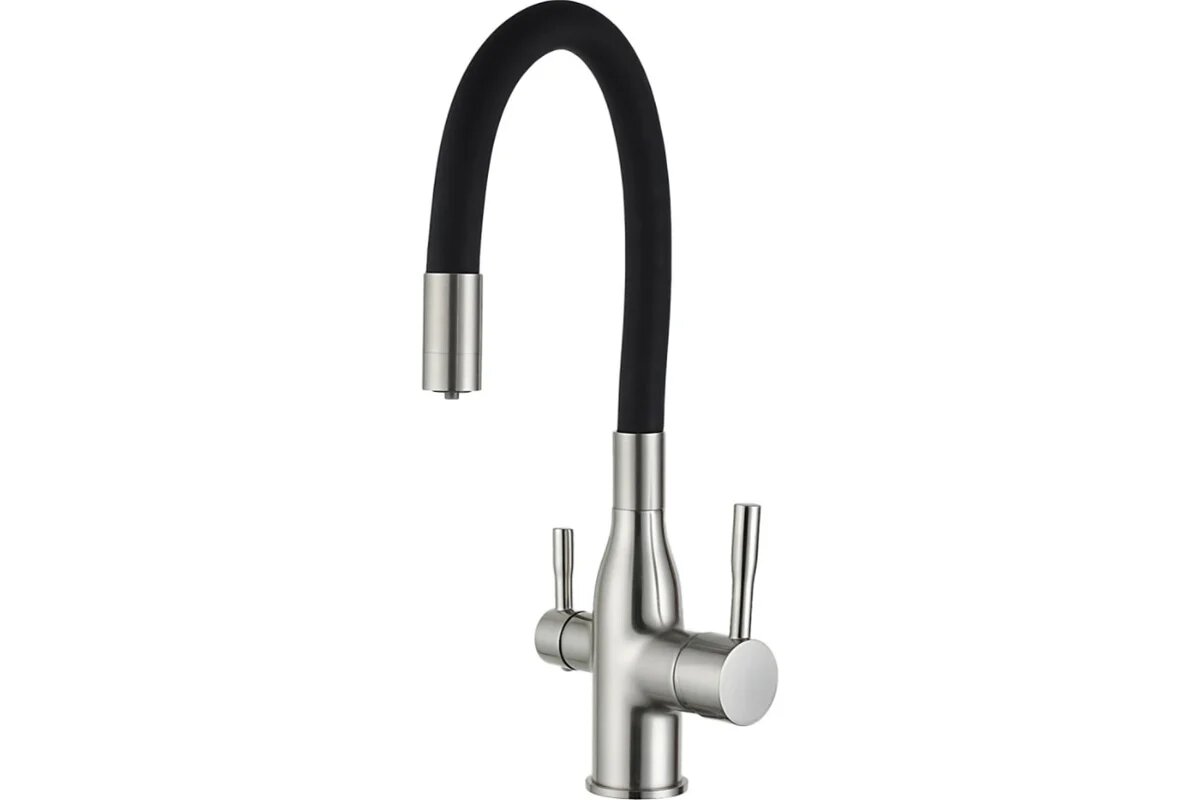 Смеситель для кухни FRAP F4396-5 сатин, черный, d35, латунь, с выходом под фильтр