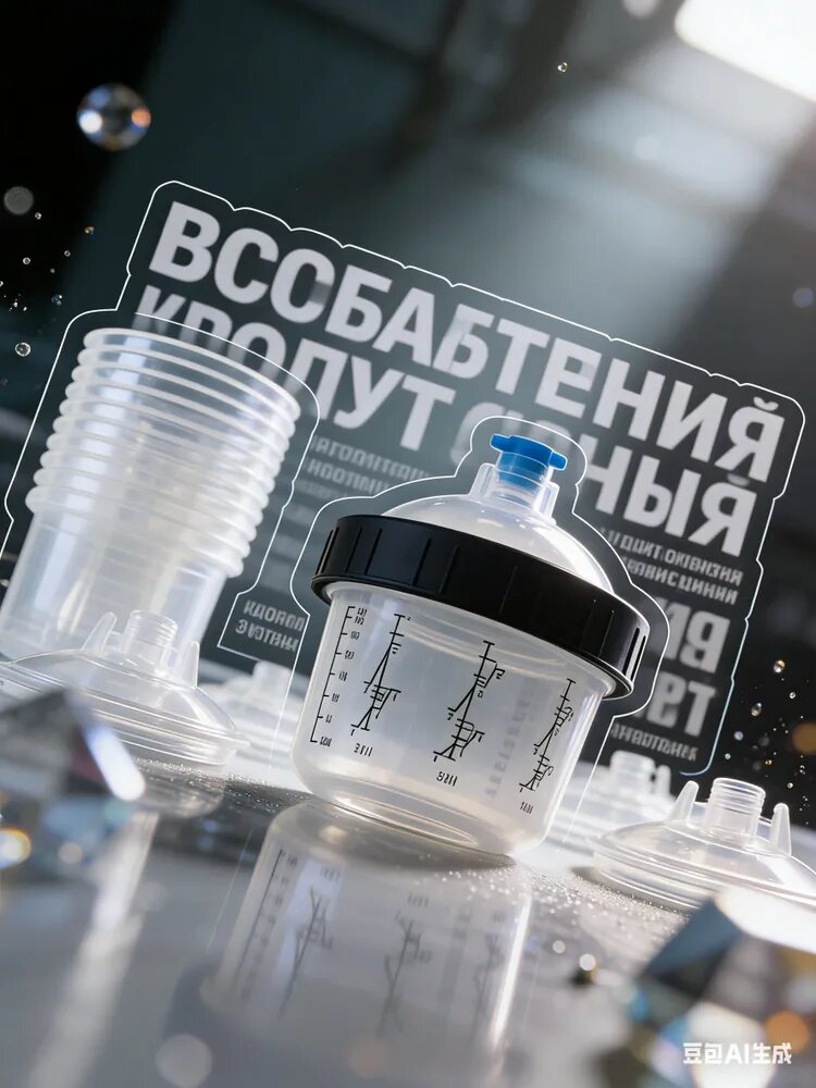 Стакан для краскопульта система PPS 400 мл набор 10 шт; многоразовый жесткий бачок со сменными вкладышами и крышками; универсальная система приготовления краски для авто без промывки.