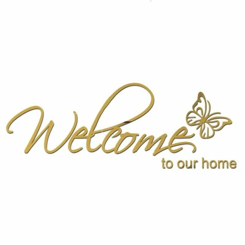 Зеркальные наклейки "Welcome to Our Home", Золото