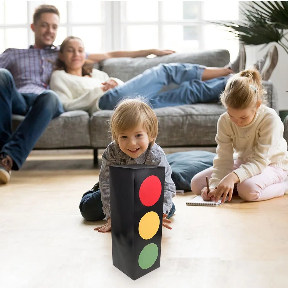 Коробка для подарков из белого картона с дизайном светофора для детских вечеринок