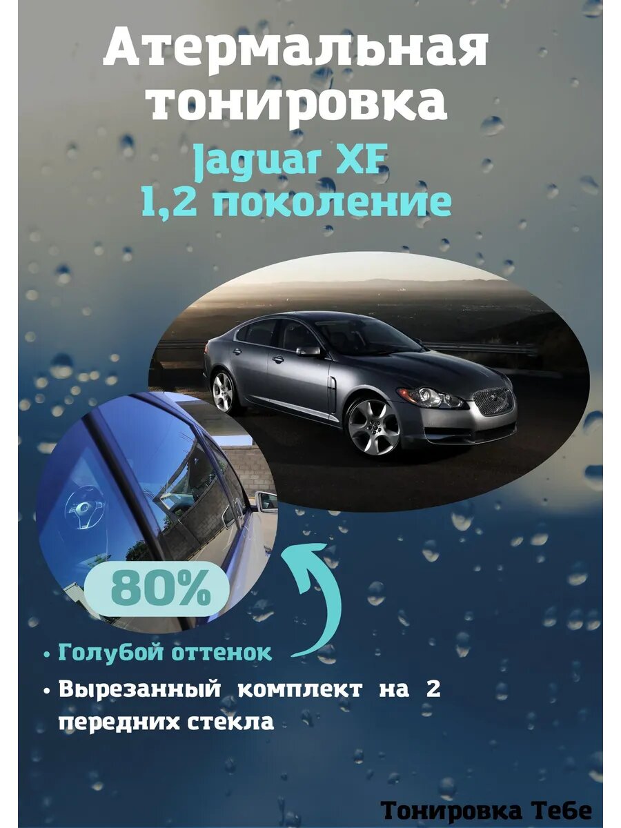 Термо тонировка для Jaguar XF 1,2 пок 80% голубая