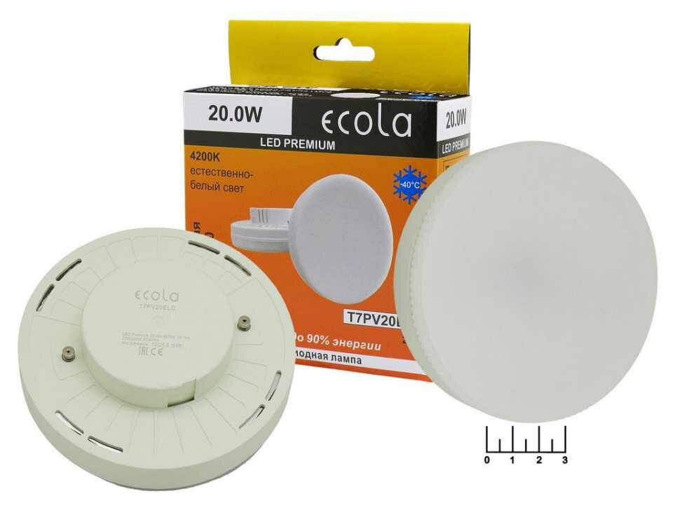 Лампа светодиодная 220V 20W GX70 4200K белый матовая Ecola T7PV20ELC
