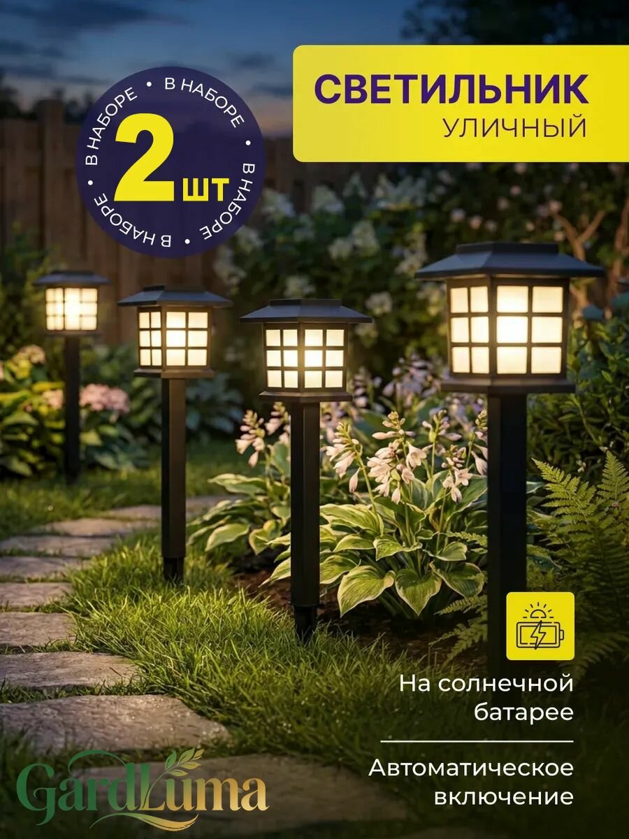 Уличный светильник, LED, количество ламп:2шт