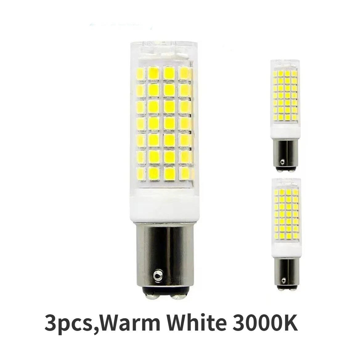 Светодиодная лампа Ba15d, Warm White 3000K, 220V, 3 шт