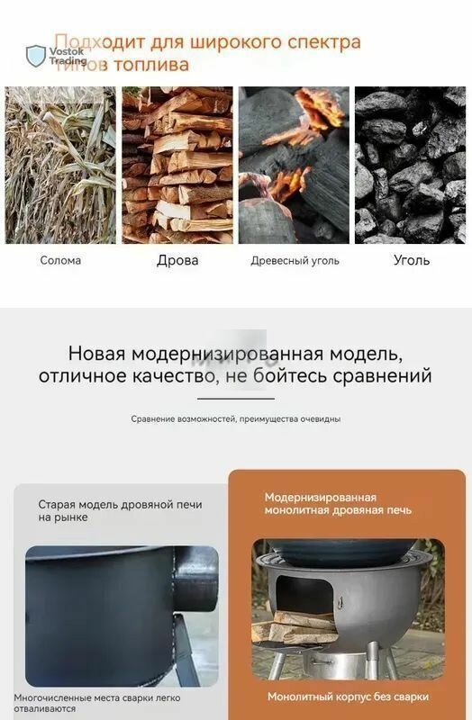 Дровяная печь, Печи для казана, Металл, Печи для казанов, Пикник, барбекю, гриль — фото 1