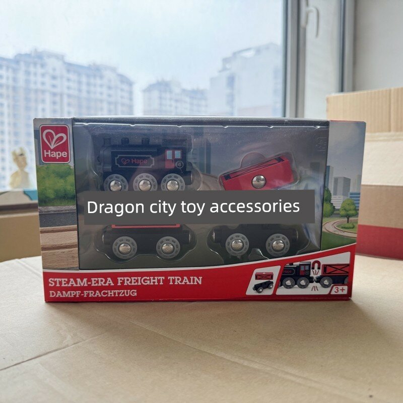 Hape E3717 Поезд грузового пара эпохи, деревянная железнодорожная игрушка для детей, образовательная игра с 10 треками