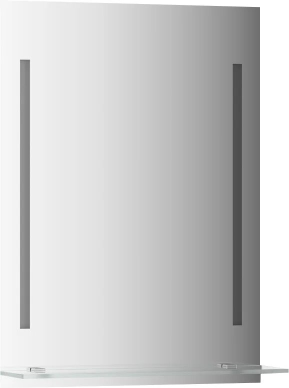 Зеркало Evoform Ledline-S BY 2161 55x75 со светодиодной подсветкой, с полкой, 55 см, в современном стиле, зеркало настенное в ванную