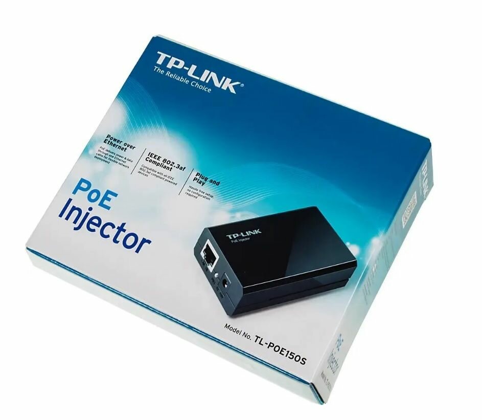 Сетевой адаптер PoE TP-Link POE150S 10/100/1000BASE-T 48В(DC)