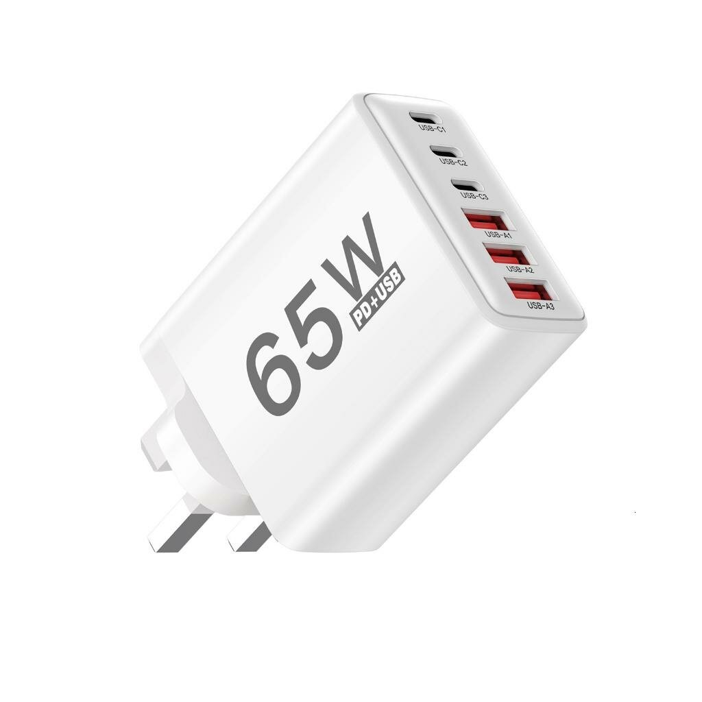 65 Вт USB-устройство с 6 портами, Белый - UK