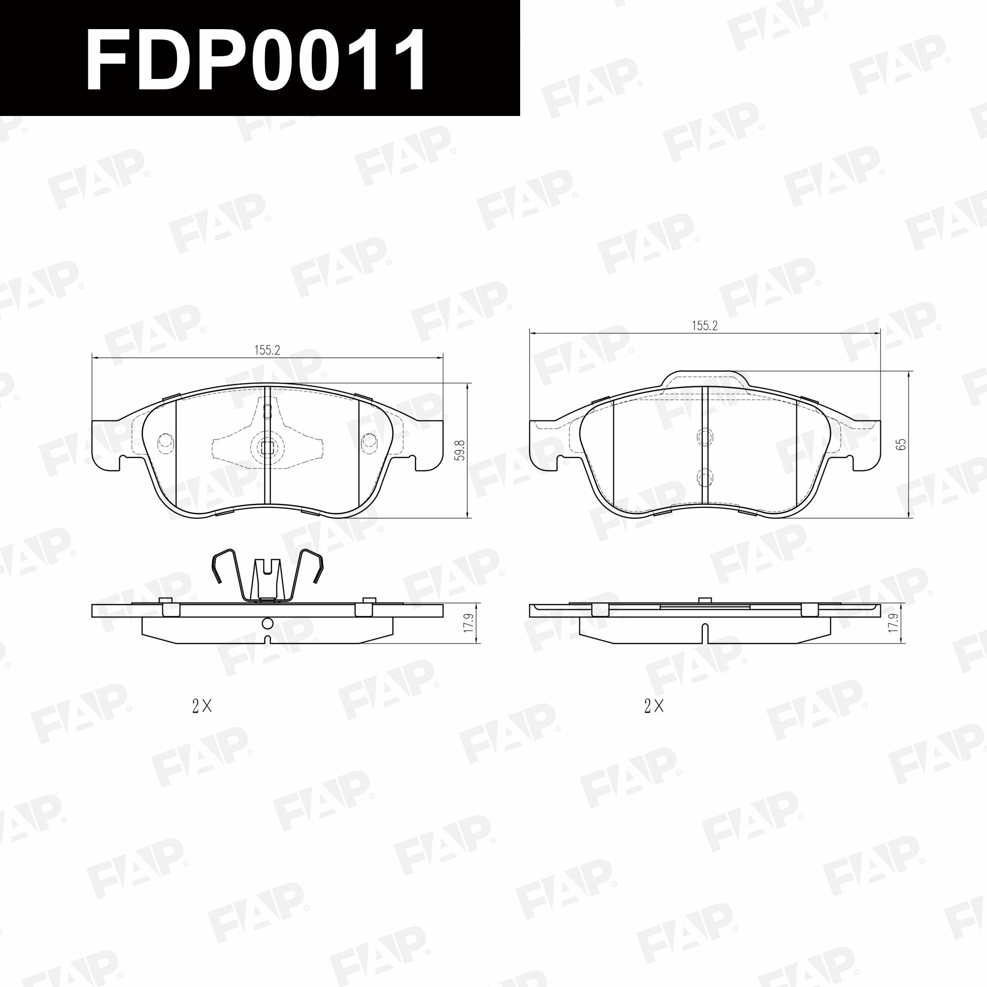 FDP0011 Колодки тормозные RENAULT DUSTER 12- 2.0