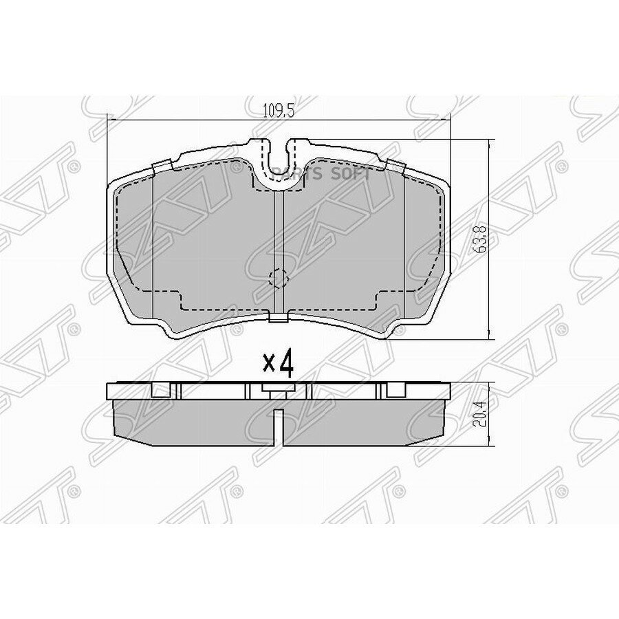 Колодки тормозные (Сзади) Ford Transit 06-14 от официального дистрибьютора, SAT, артикул ST1501265