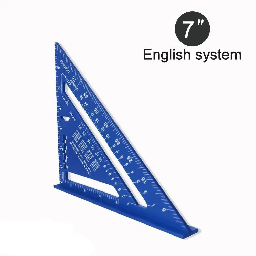 Треугольная линейка 7" алюминиевая, синяя