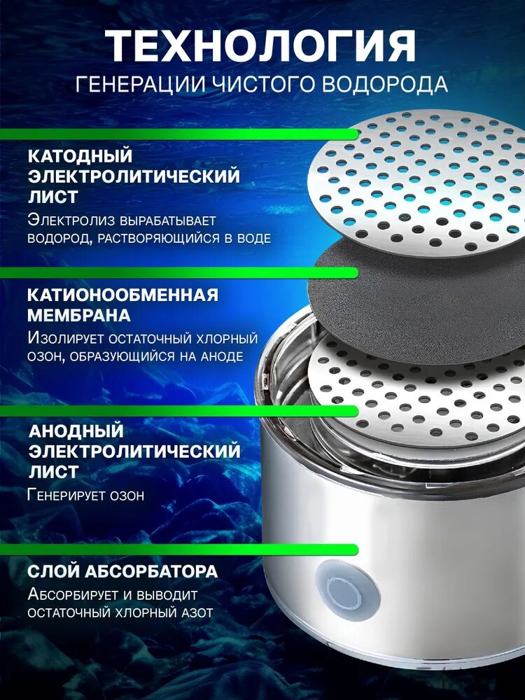Генератор водородной воды, бутылка, прозрачный, 420 мл, Китай — фото 1