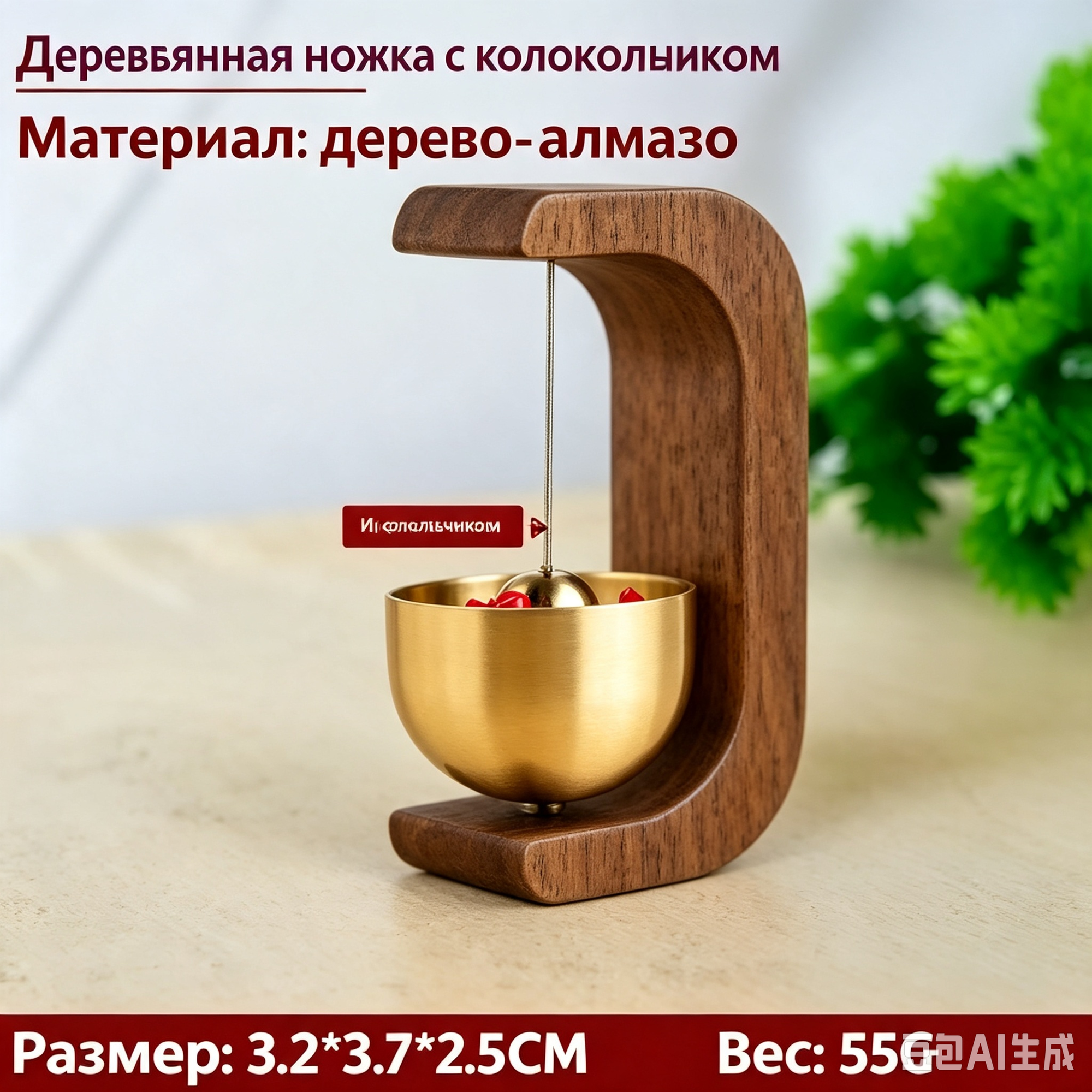 Деревянный дверной колокольчик, магнитный дверной колокольчик, домашнее украшение,