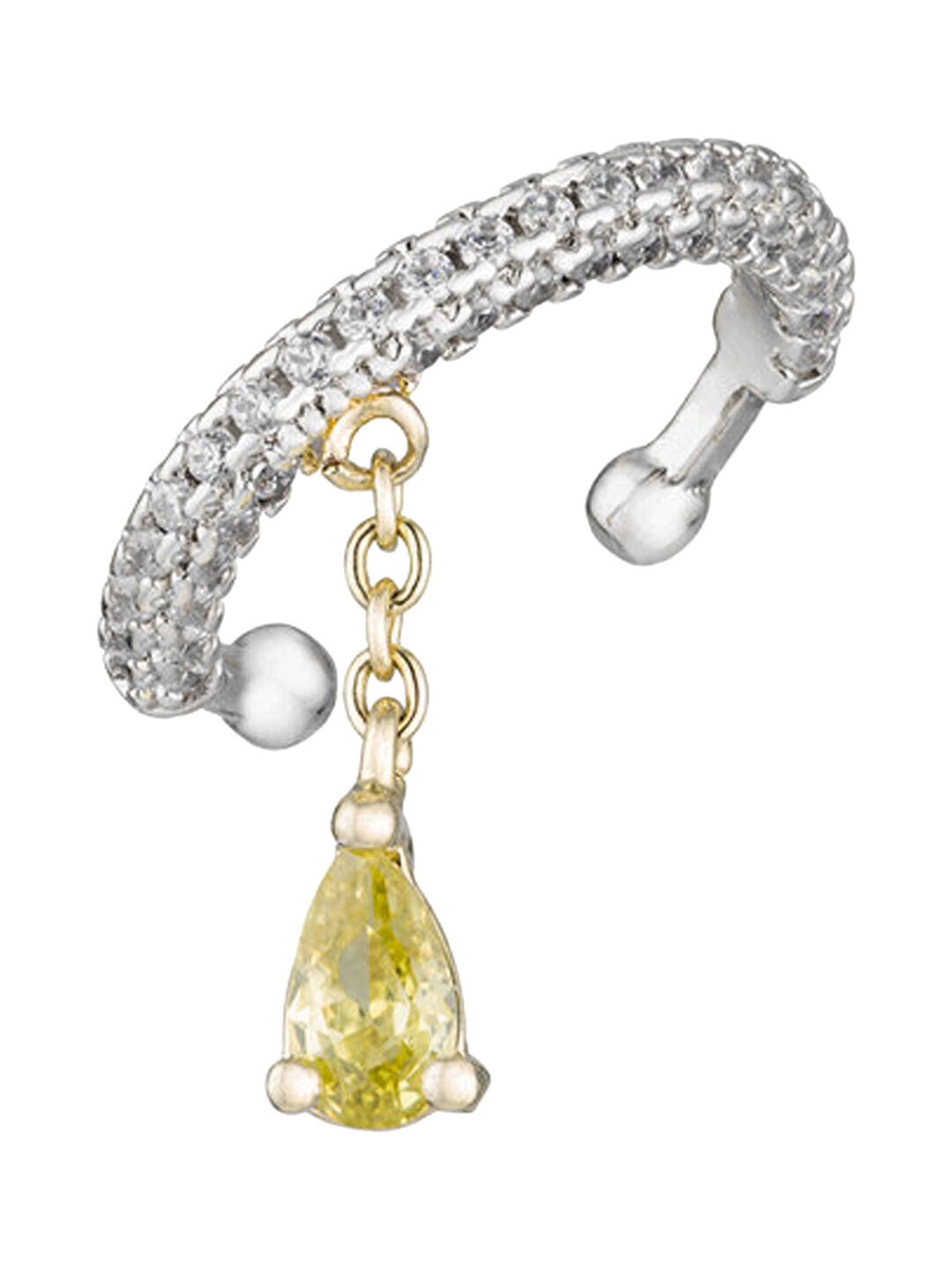 Серьги каффы, фианит