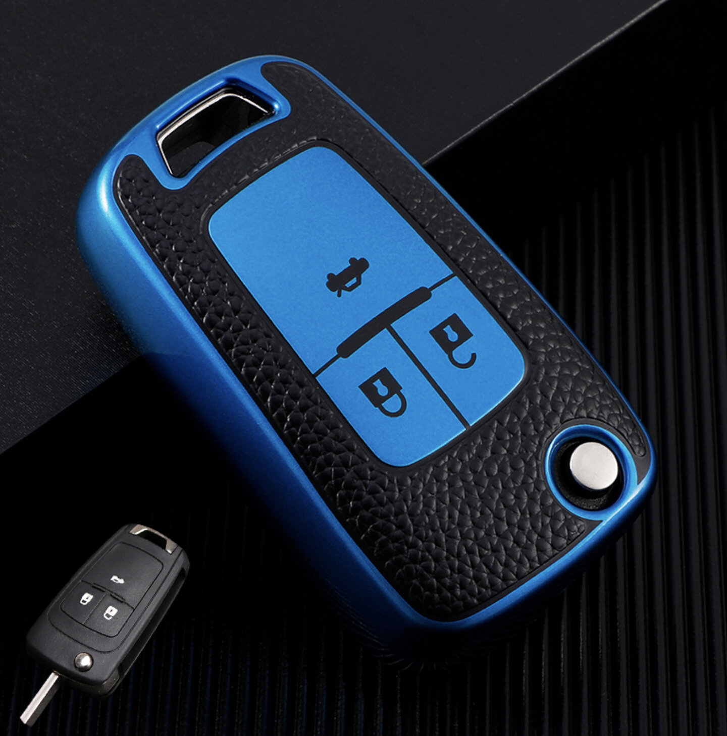 Чехол на ключ Opel / Опель TPU blue
