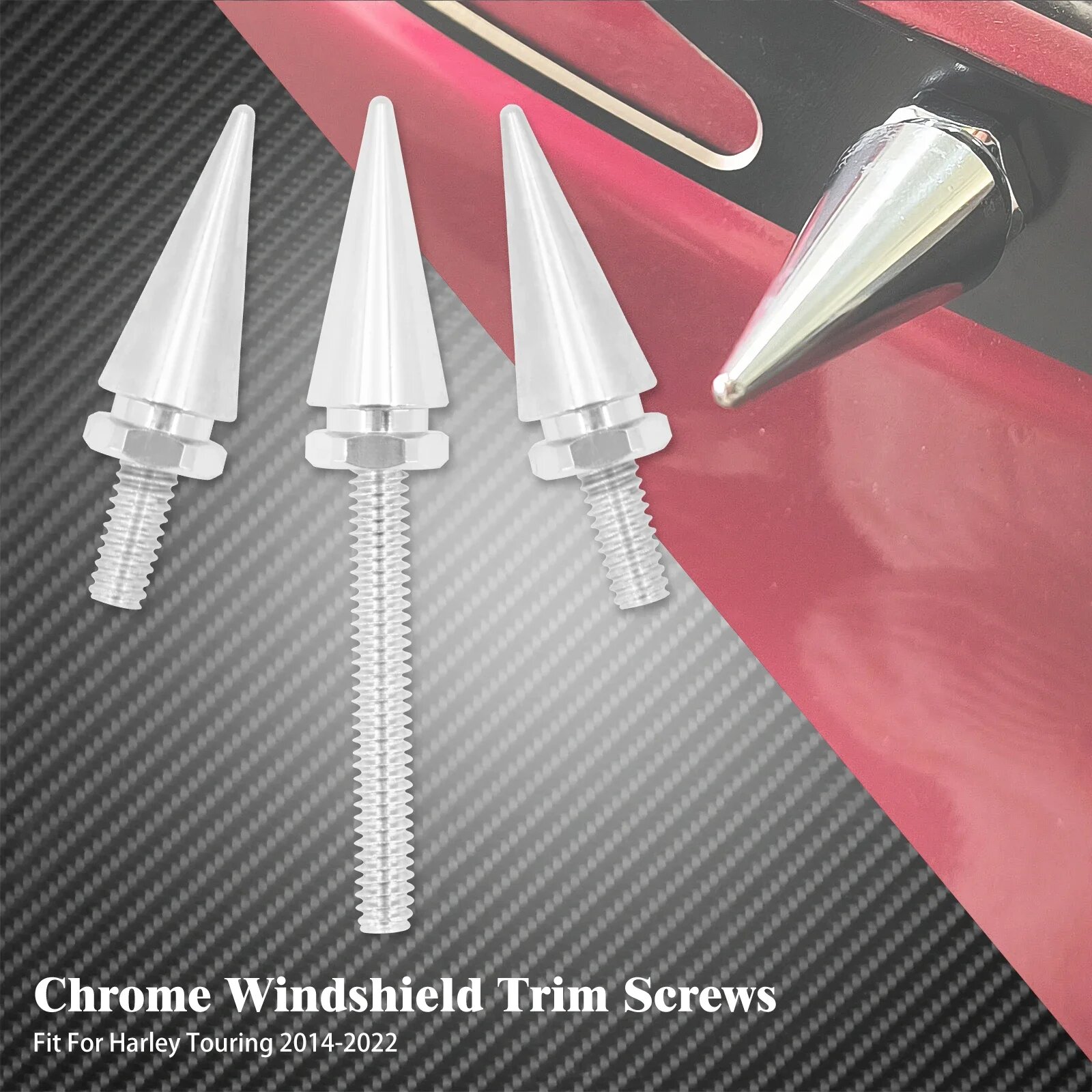 3 шт, болты для ветрового стекла мотоцикла Harley Touring Electra Street Glide windshield screw B