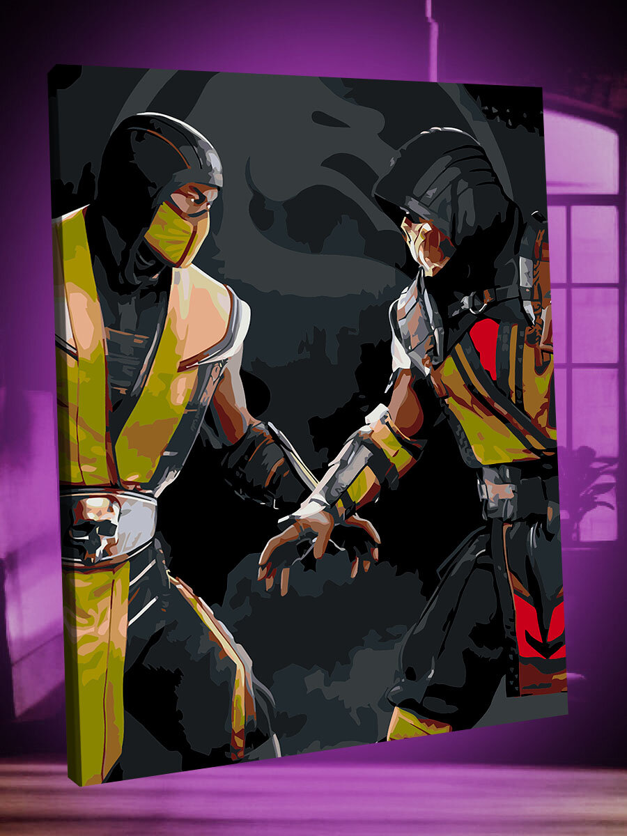 Картина по номерам "Mortal Kombat" холст на подрамнике 40х50