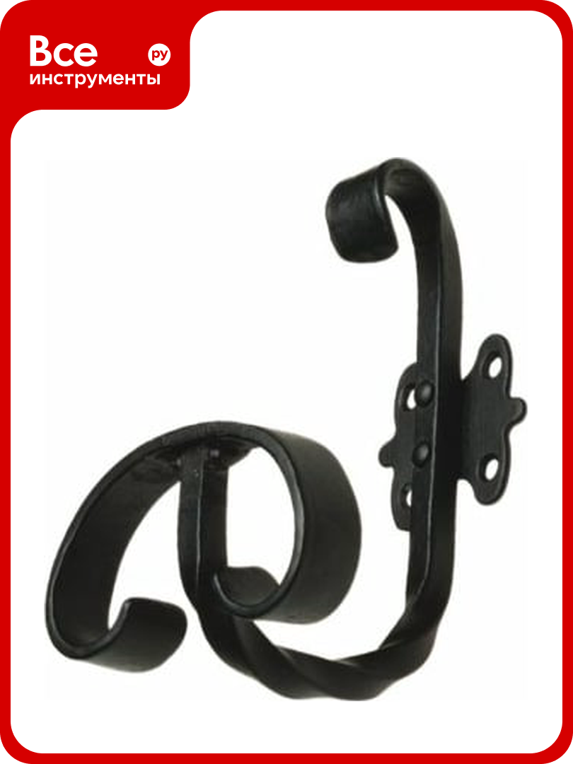 Кованый крючок Amig черный, стальная конструкция, однорожковый, саморезное крепление, предназначен для полотенец