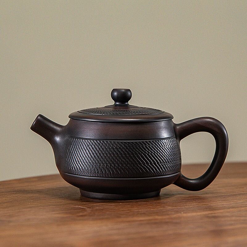 Чайник Гунфу из фиолетовой керамики Jianshui для заваривания пуэра и черного чая, ручной работы с высокой температурой обжига, идеальный для чайных церемоний