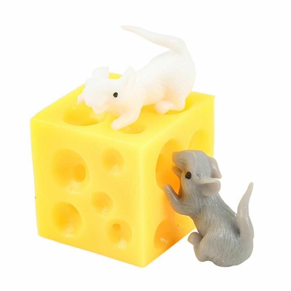 Креативные игрушки-антистресс для розыгрыша, милая пародия на сырную мышь, чтобы снять стресс