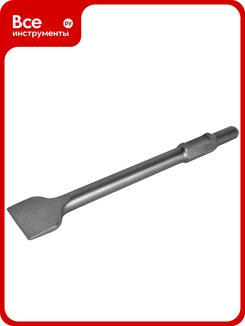 Зубило плоское Эксперт 410x75 мм, HEX 30 ПРАКТИКА 914-659