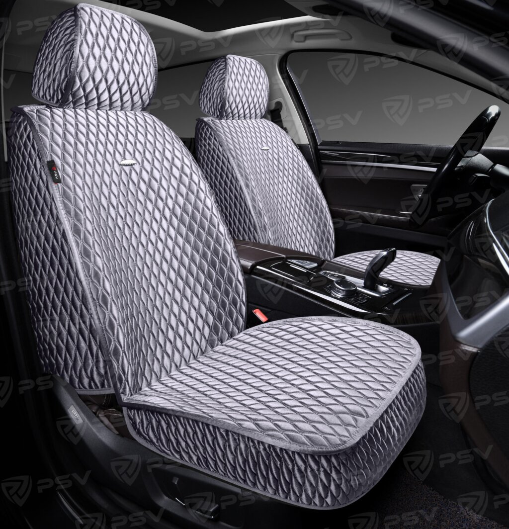 Накидка на сиденье "PSV" 5D Xolodok 2 Front серый/отстрочка серая (на передние сиденья)