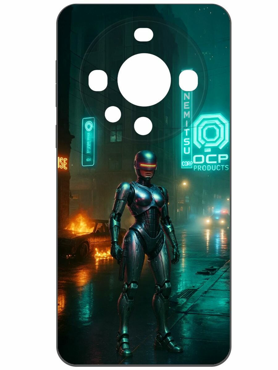 Чехол-накладка Krutoff Soft Case Леди Робокоп для Huawei Mate 60 черный