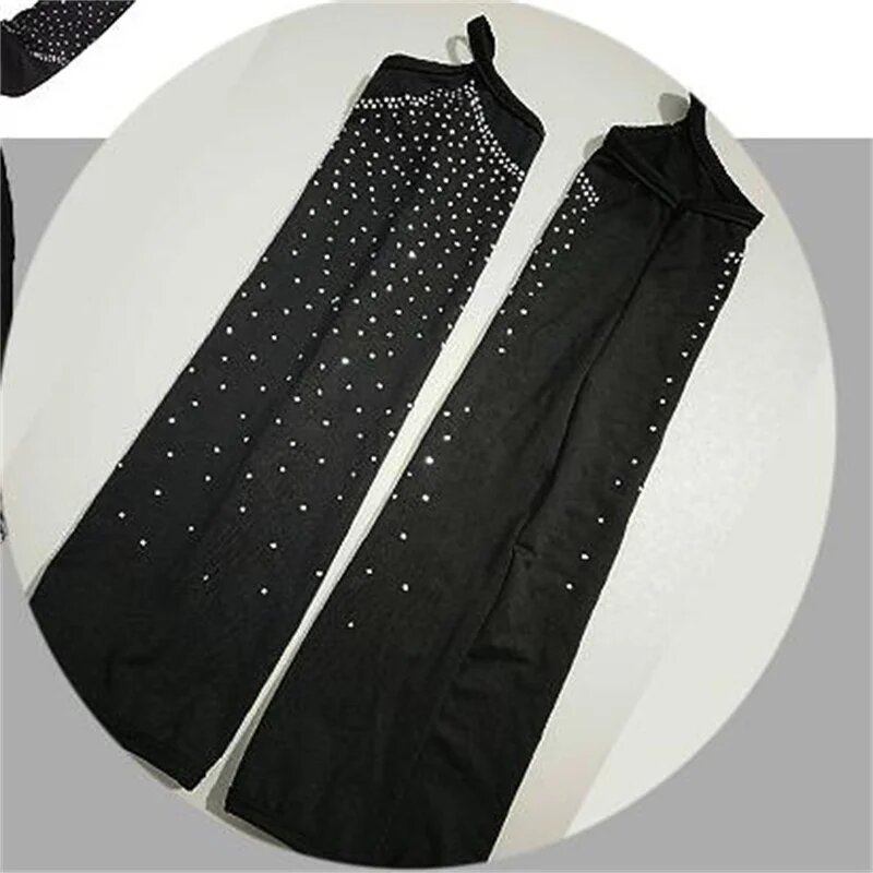 Танцевальные перчатки из полиэстера для латинских танцев, пара Черный, Black sleeve cover