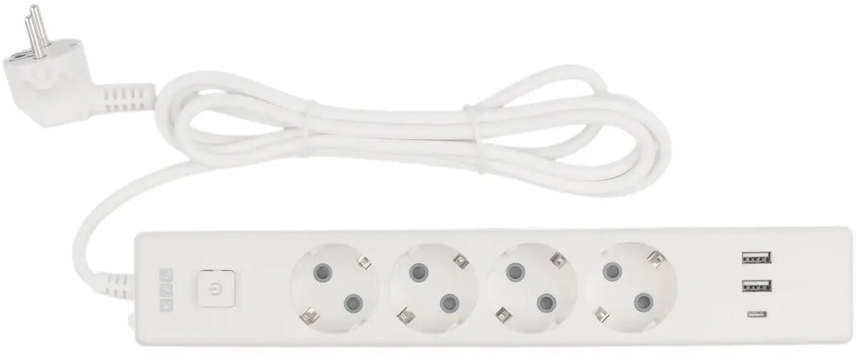 Сетевой удлинитель PowerCube PC-6-2M, 1.9м, белый
