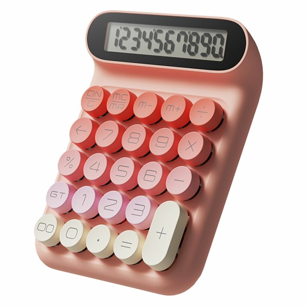 Механический калькулятор в стиле ретро - розовый