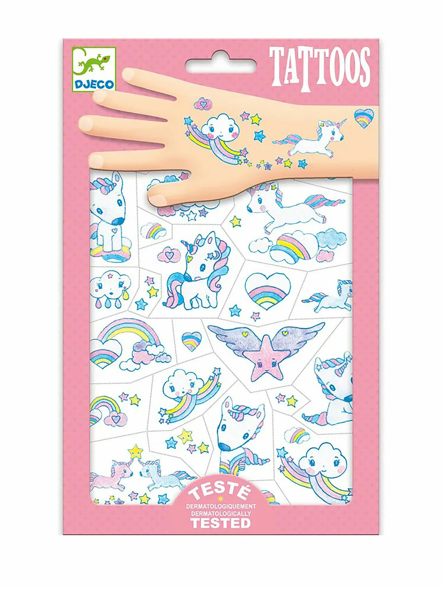 Татуировки для детей Djeco Unicorns временные наклейки тату Единорог
