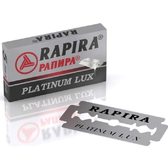 Сменные лезвия классические Rapira Platinum Lux с платиновым напылением, 5 шт