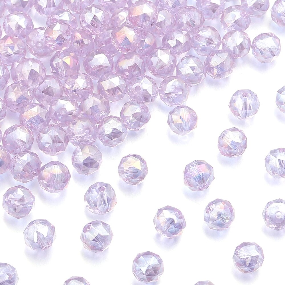 6/8/10mm 50pcs Austria 96-Face Transparent Ball Bead Crystal Glass Loose Beads for Jewelry Making DIY Bracelet Necklace Earrings