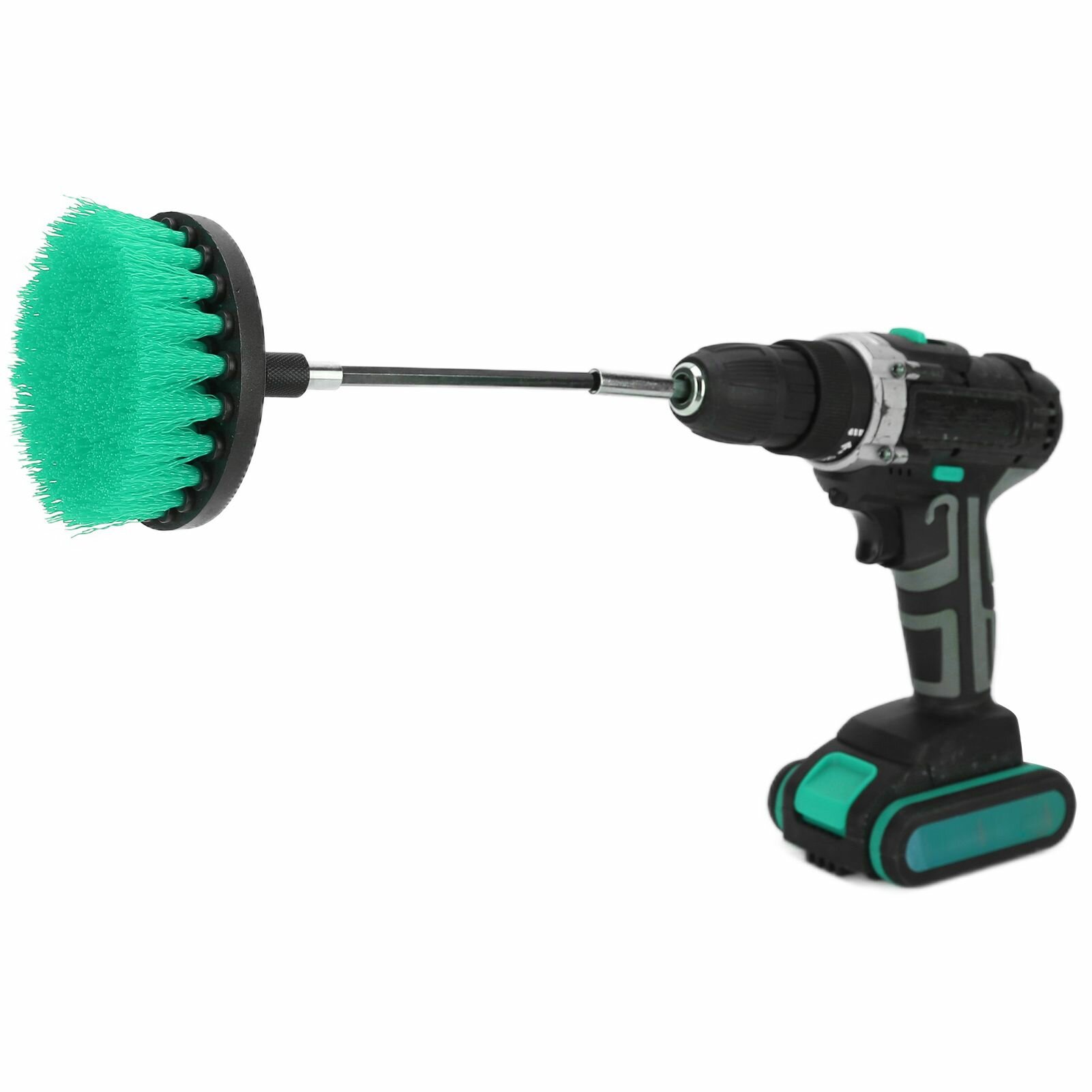 Набор насадок для щеток для электрической дрели, удлиненная длинная дрель, набор щеток для чистки, зеленый
