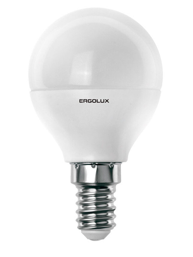 Лампа светодиодная Шар 7Вт E14 3000K 172-265В Ergolux LED-G45-7W-E14-3K