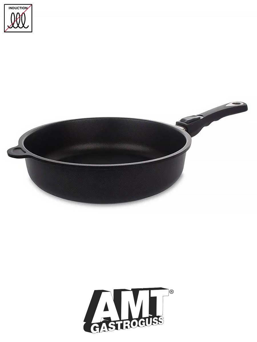 Сковорода глубокая AMT Frying Pans 28см, не для индукции, съемная ручка