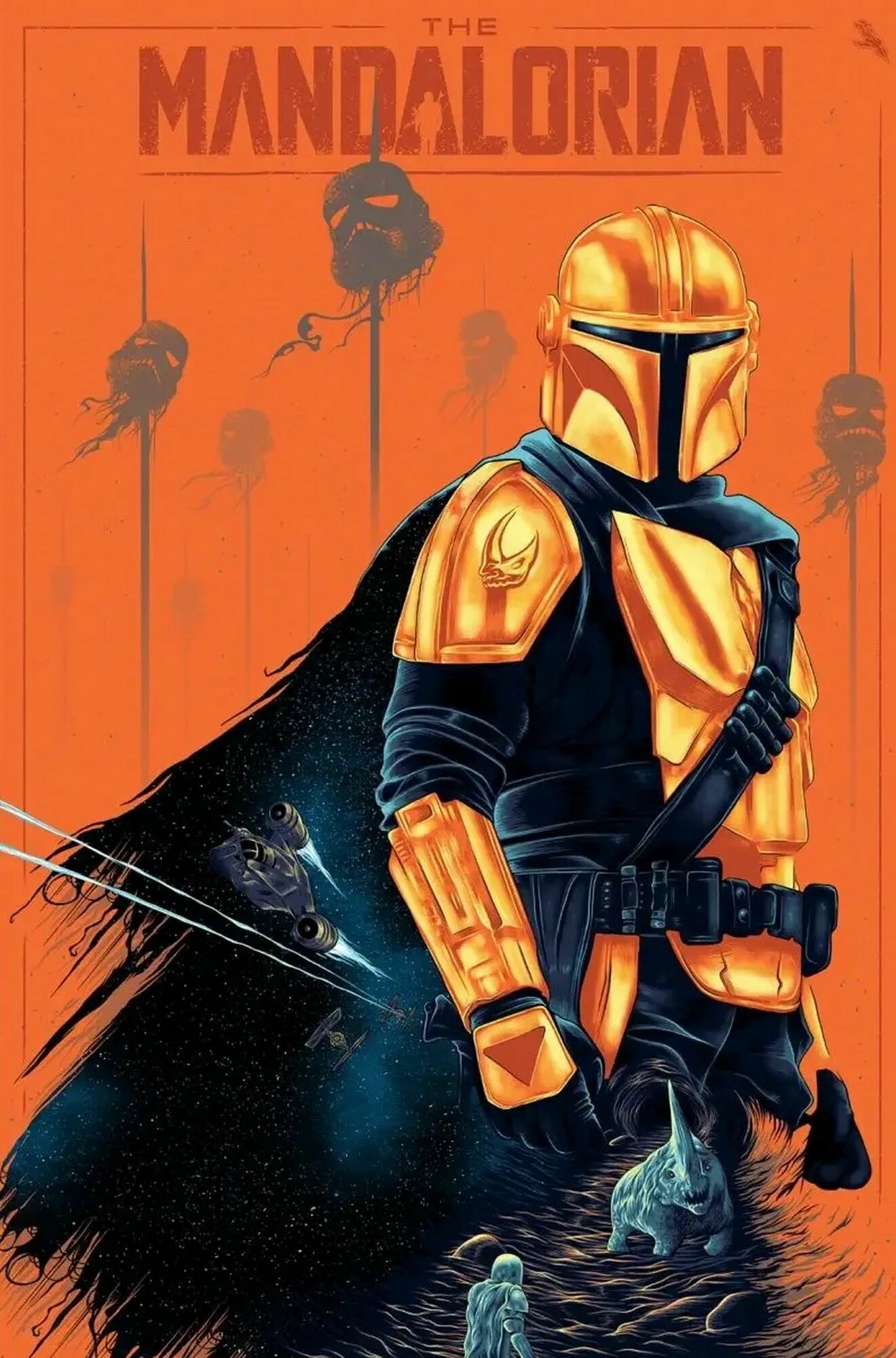 Плакат, постер Mandalorian. Star wars. Звёздные войны на холсте, размер 60х84см