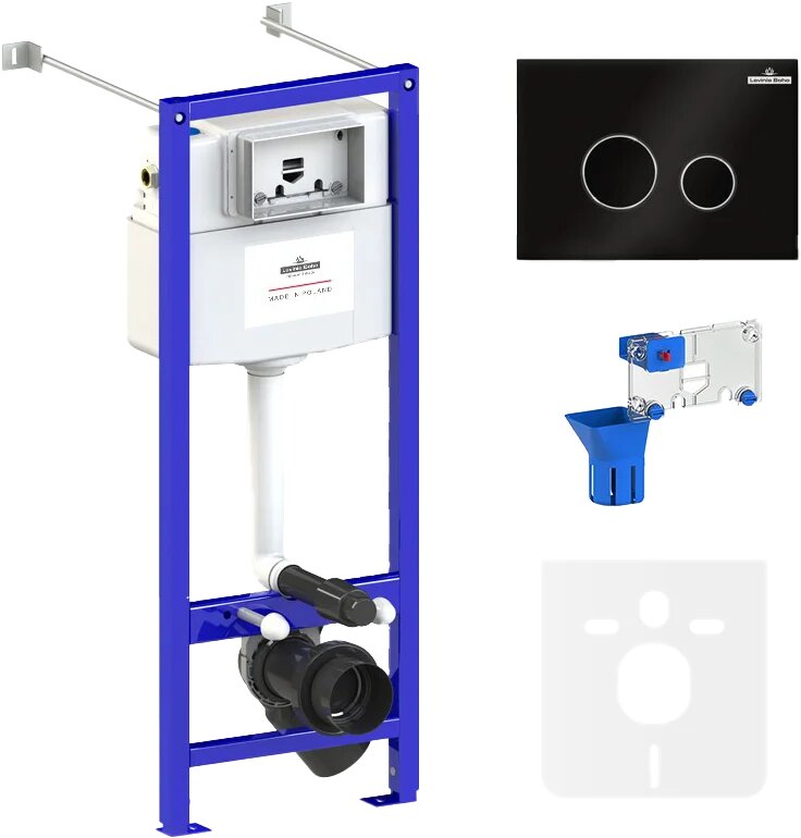 Инсталляция с кнопкой Lavinia Boho RelFix 77020053 42, 5 см, крепление к стене/к полу, кнопка для унитаза хром, глянцевая