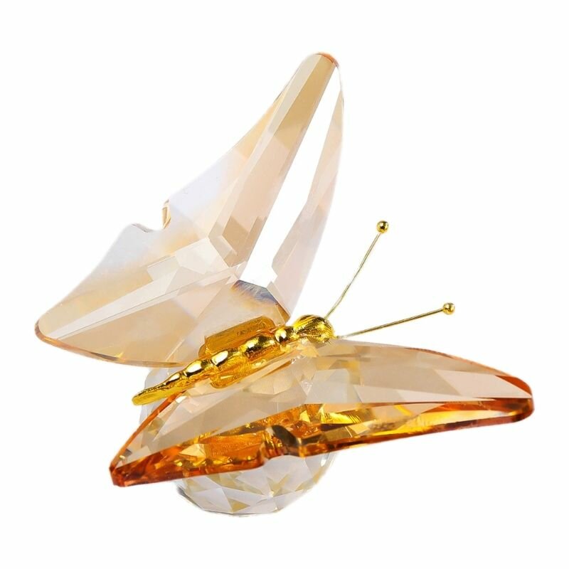 Украшение для рукоделия в виде хрустальной бабочки-Янтарь