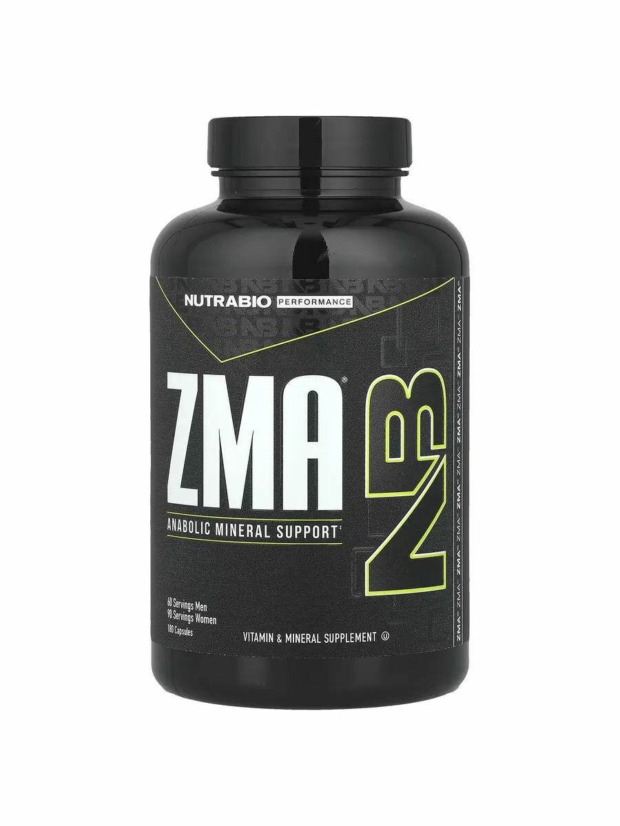 Пищевая добавка ZMA, для восстановления мышц, с Цинком+ магнием, 180 капсул