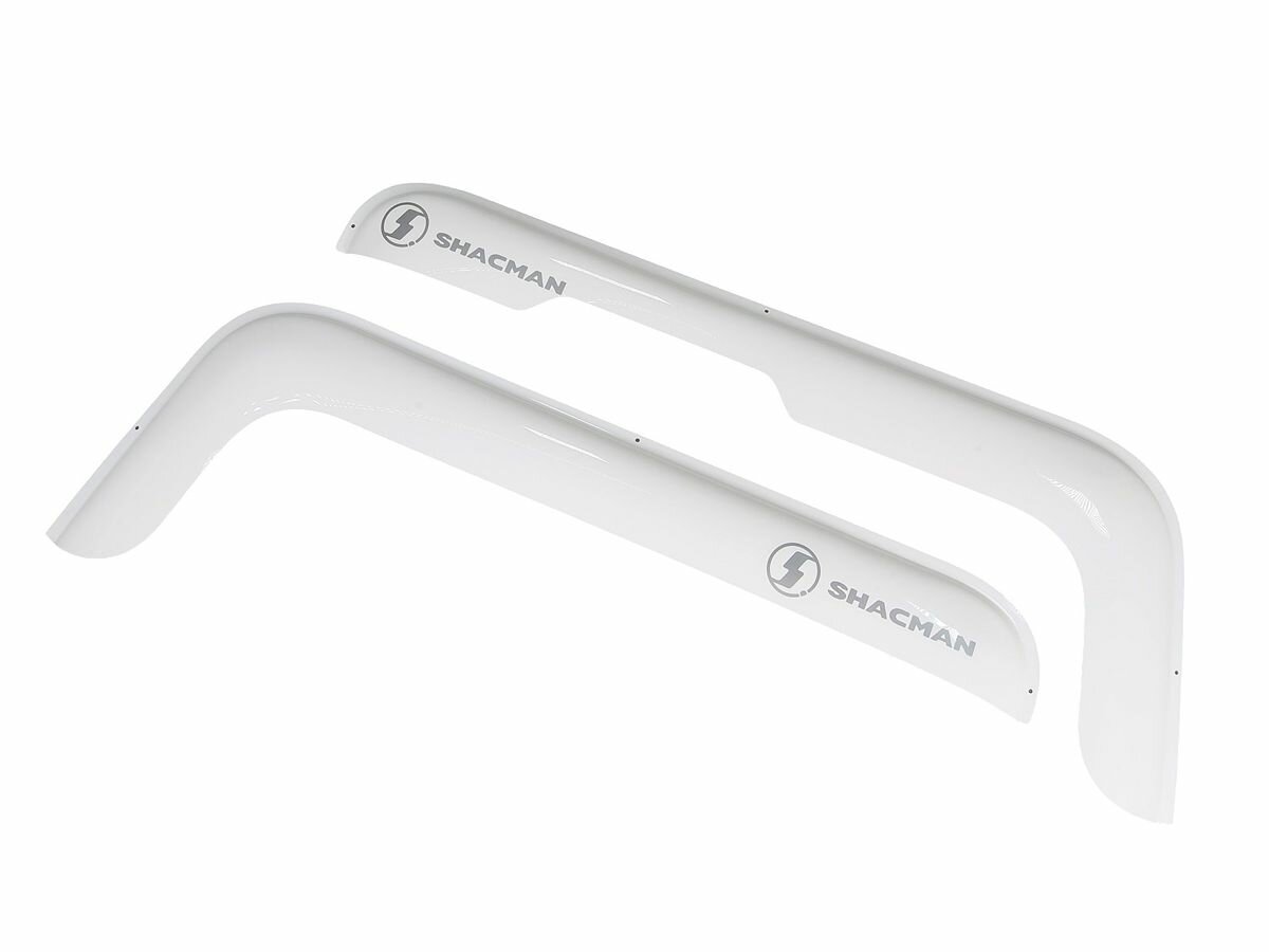 Дефлекторы боковые Shacman X/L 3000 NEW (малый угол) Белые накладные