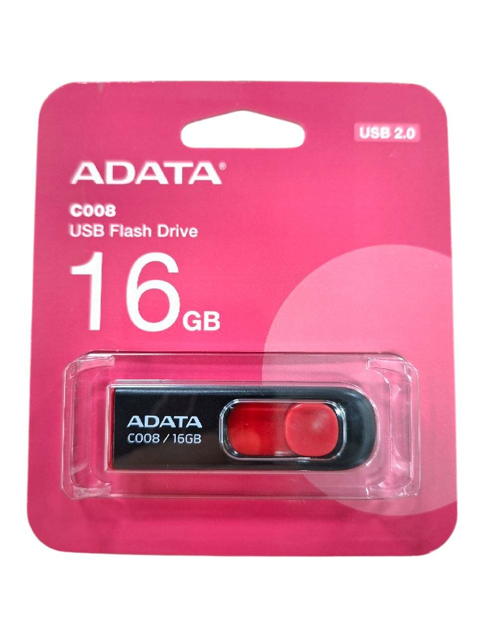 USB-флеш накопитель A-Data 16Gb C008 USB 2.0 AC008-16G-RKD, 1шт.