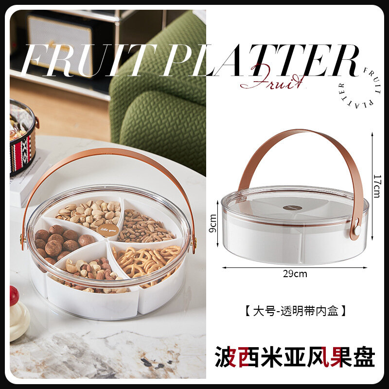 Портативная коробка для хранения фруктов, современная легкая роскошь, этнический стиль, переносная корзина с несколькими отделениями, коробка для фруктов для семейного сбора, ящик для хранения