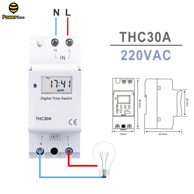 Цифровой таймер THC15A THC30A 220В THC30A 220V