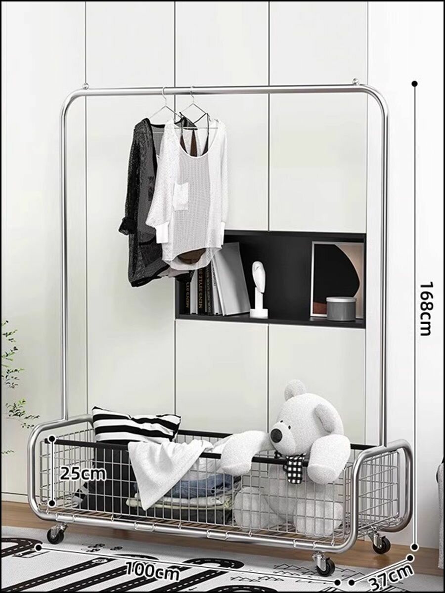 LNOSTOKA Вешалка напольная для одежды, рейл, гардеробная, металлическая, открытая стойка для хранения