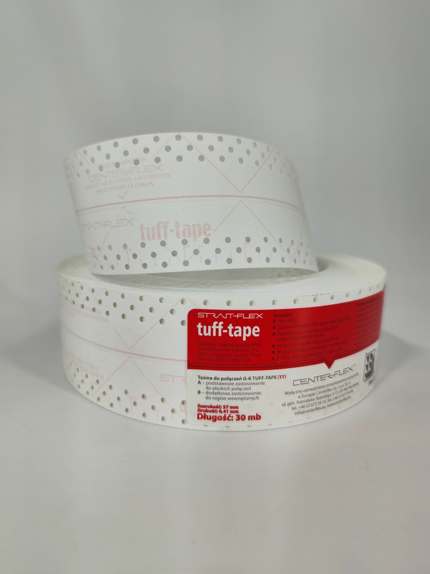 Лента армирующая Strait-Flex Tuff-Tape красная толщина 0,41мм (57мм*30м)