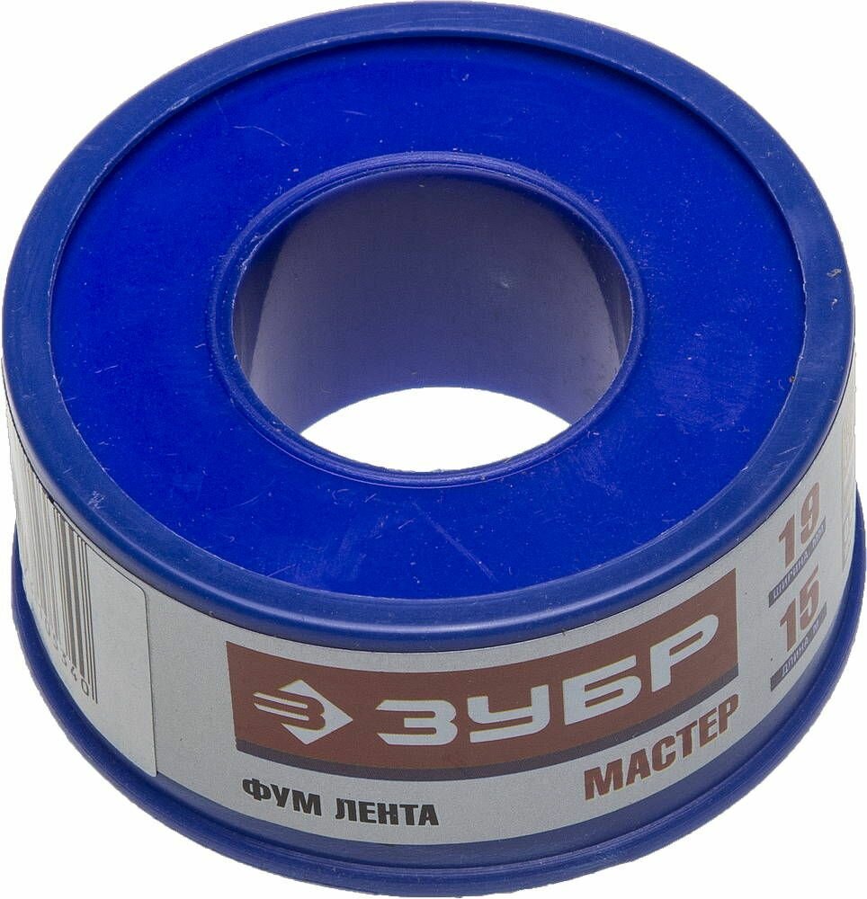 Лента ФУМ ЗУБР, 0.1 мм 19 мм 15 м, плотность 0.40 г/см 12373-19-040