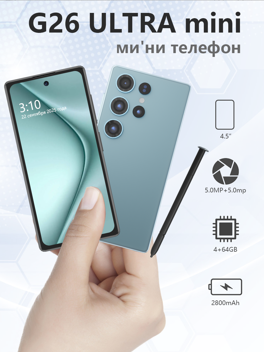Мини-смартфон 4.5", 4/64 ГБ, аккумулятор 2800 мАч | Идеальный подарок для детей и взрослых